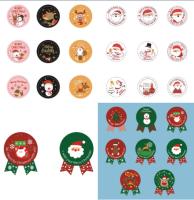 China Pantone Color Sticky Label Roll PVC Merry Christmas Vinyl Stickers for sale