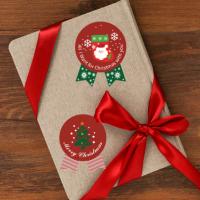 China CMYK Sticky Label Roll Santa Claus Reindeer Merry Christmas Vinyl Decals for sale