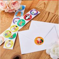 China Christmas 2 Inch Round Sticky Labels On A Roll 1000pcs CMYK Color for sale