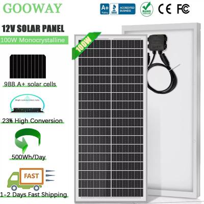 China 100W Monocrystalline Solar Panel 12V Battery Charger for RV Camper Boat Caravan Off Grid for sale