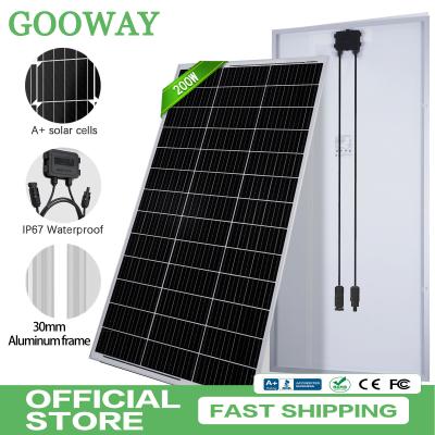 China 200W 12V Monocrystalline Solar Panel High Efficiency Off Grid for RV Campervan Boat Caravan Motorhome for sale