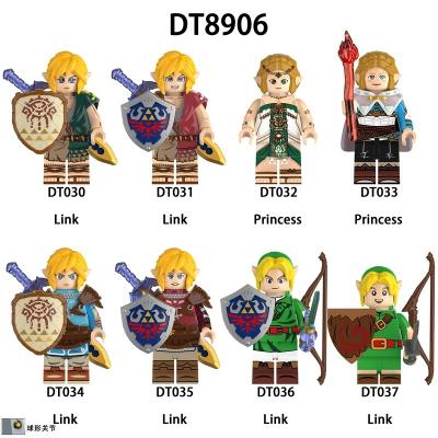 China Zelda Link Warrior Archer Shield Anime Building Blocks Princess Mini Action Figures for sale