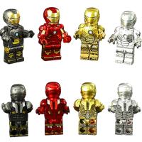 China Iron Man Armor Super Heroes Minifigures Custom Building Blocks Assembly Collectible Toy Figures Set for sale