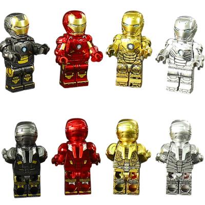 China Iron Man Armor Super Heroes Minifigures Custom Building Blocks Assembly Collectible Toy Figures Set for sale
