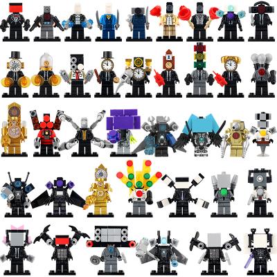 China Titan TV Man Skibidi Toilet Figures Clock Speaker Skibidi Toilet Compatible Minifigures Collectible for sale