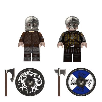 China Viking Minifigure Castle Warrior Knight  DIY Minifigures Medieval Castle Norse Battle Figures for sale