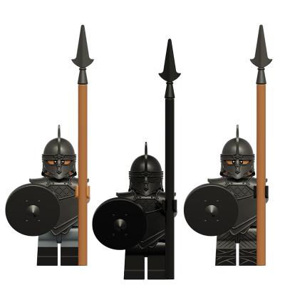 China Black Armor Knight Castle Minifigures Medieval Dark Castle Warrior Figures Collection for sale
