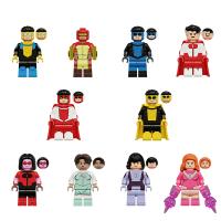 China Invincible Comic Super Heroes Minifigures Omni-Man Atom Eve Assembly Collectible Toys for sale