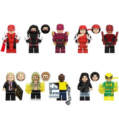 China Daredevil Marvel Super Heroes Minifigures Elektra Luke Cage Assembly Toy Collection for sale