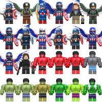 China Red Hulk Super Hero Mini Figures Captain America Winter Soldier Falcon Assembly Toys for sale