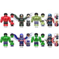 China Red Hulk Super Hero Mini Figures Captain America Winter Soldier Falcon Assembly Toys for sale