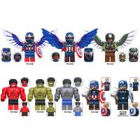China Red Hulk Super Hero Mini Figures Captain America Winter Soldier Falcon Assembly Toys for sale