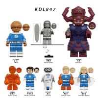 China Fantastic Four Superhero Set Figures Doctor Doom Galactus Silver Surfer Assembly Toys for sale