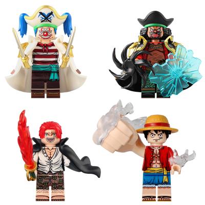 China Buggy One Piece Minifigures Marshall Teach Luffy Shanks Pirate Anime Figures Blocks Collection Set for sale