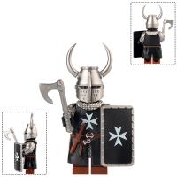 China Crusader Castle Minifigures Heavy Armor Knight Minifigure Medieval Castle Collection Pack DT8901 for sale
