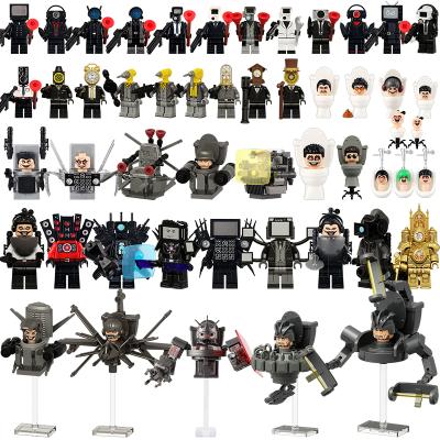 China Skibidi Toilet Minifigures Drillman Cameraman Speaker TV Compatible Building Blocks Collection for sale