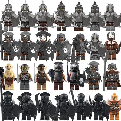 China Uruk-hai Orc Castle Minifigures Toys Lord Rings Building Blocks Medieval Castle Fantasy Battle Pack for sale