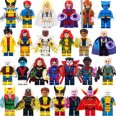 China Wolverine Jean Grey Super Heroes Minifigures Building Blocks X-Men Storm Cyclops Assembly Toy Figures for sale