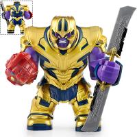 China Large 7CM Super Heroes Minifigures Thanos Armored Titan Infinity Gauntlet Assembly Figures for sale