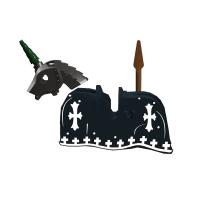 China Medieval Knight Building Block Accessories War Horse Saddle Crest Block Accessorie Weapon Collection for sale