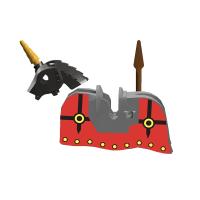 China Medieval Knight Building Block Accessories War Horse Saddle Crest Block Accessorie Weapon Collection for sale