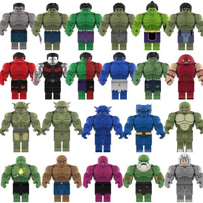 China Hulk Gray Red Super Heroes Minifigures Building Blocks Marvel Avengers Assembly Toy for sale
