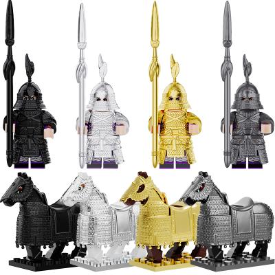 China Ancient Knights Castle Minifigures Warhorse Building Blocks Medieval Castle Cavalry Figures Collection for sale