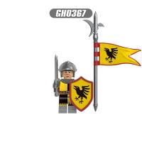 China Black Eagle Knight Castle Minifigures Medieval Castle Heraldry Collection Imperial Army Figures for sale