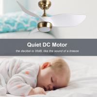 China Smart White Ceiling Fan With 6 Adjustable Speeds and Voice Control for sale