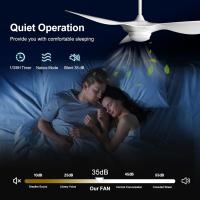 China 6 Speed 52 Inch Ceiling Fan Lighting With Remote Voice And APP Control for sale