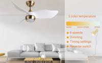 China Smart White Ceiling Fan With 6 Adjustable Speeds and Voice Control for sale