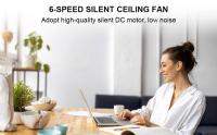 China Smart White Ceiling Fan With 6 Adjustable Speeds and Voice Control for sale