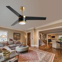 China Smart WIFI Ceiling Fan In White Black Gold 52 Inch Full Brightness for sale