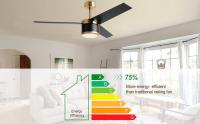 China Smart WIFI Ceiling Fan In White Black Gold 52 Inch Full Brightness for sale