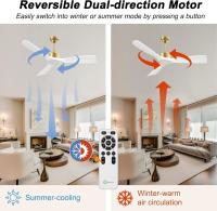 China 52 Ceiling Fan With Dimmable Light ABS Warm White Natural White Cool White for sale