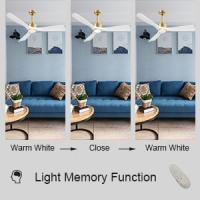 China 52 Ceiling Fan With Dimmable Light ABS Warm White Natural White Cool White for sale