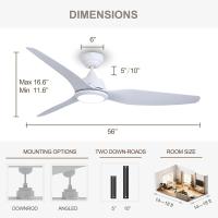 China 56 Inch Silent Ceiling Fan with DC Motor and Lighting for sale