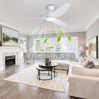 China 56 Inch Silent Ceiling Fan with DC Motor and Lighting for sale