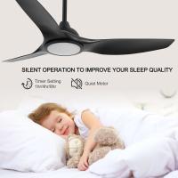 China 52 Inch Fan With Light 3 Color Temperature For Bedroom High CFM Ceiling Fan for sale