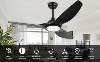 China 52 Inch Fan With Light 3 Color Temperature For Bedroom High CFM Ceiling Fan for sale