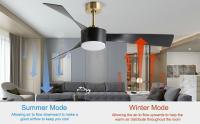 China Smart Energy Saving 52 Inch Ceiling Fan Lighting In Black for sale
