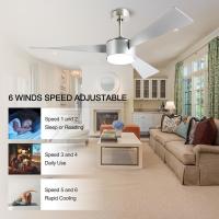 China 52 Inch  Fashionable Silver Ceiling Fan Lighting  With Remote Control for sale