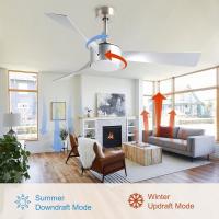 China 52 Inch  Fashionable Silver Ceiling Fan Lighting  With Remote Control for sale
