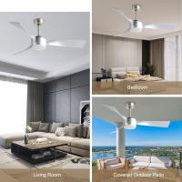 China 52 Inch  Fashionable Silver Ceiling Fan Lighting  With Remote Control for sale
