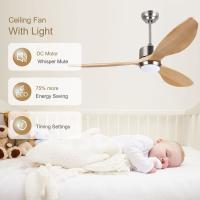 China White Black Gold 52 Ceiling Fan With Light 6 Speed DC Motor for sale