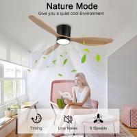 China 6 Speed White Black Gold 52 inch Smart Ceiling Fan Light With Energy efficient Function for sale