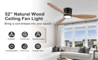 China 6 Speed White Black Gold 52 inch Smart Ceiling Fan Light With Energy efficient Function for sale