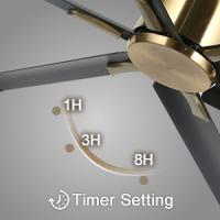 China 72-Inch Smart Ceiling Fan with Lights in Black/White/Gold Finish for sale
