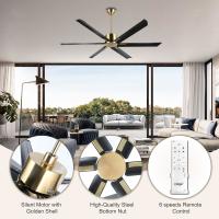 China 72-Inch Smart Ceiling Fan with Lights in Black/White/Gold Finish for sale