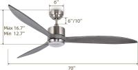 China Quiet DC Motor Ceiling Fan with Smart APP Control 3-Color Dimmable LED Light and 6 Speed Choice for sale
